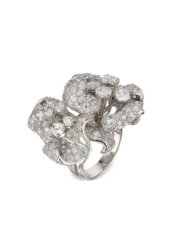 ANABELA CHAN 18kt White Gold Magnolia Diamond Ring - Silver
