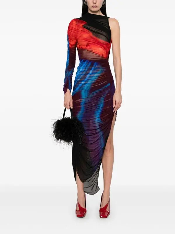 MUGLER Asymmetrical Pierced Dress