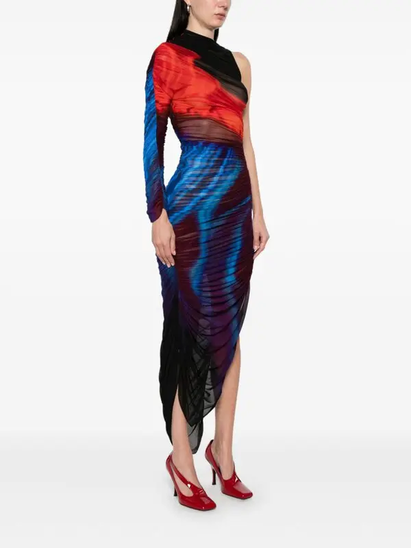 MUGLER Asymmetrical Pierced Dress