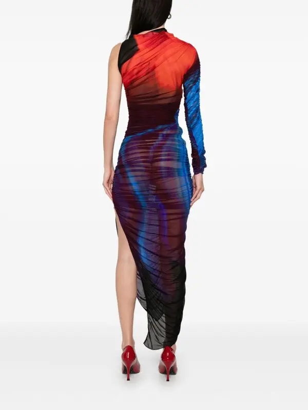 MUGLER Asymmetrical Pierced Dress