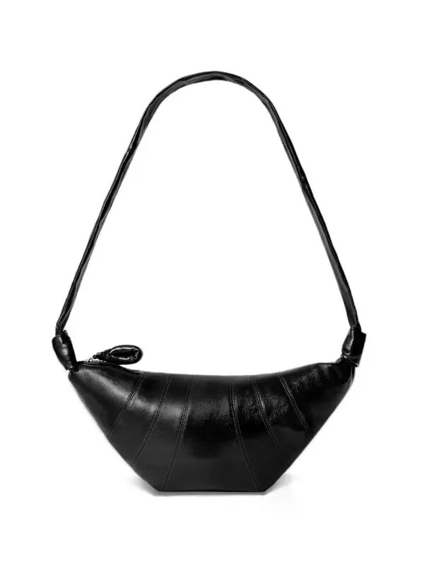LEMAIRE Lemiare Medium Croissant Bag In Coated Cotton - Dark Chocolate