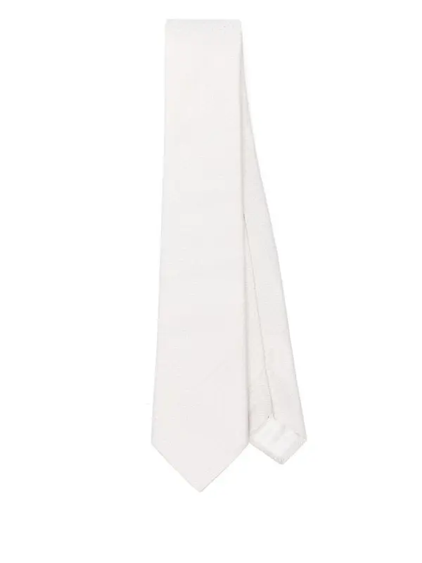 Tagliatore Polka Dot-jacquard Neck Tie - White