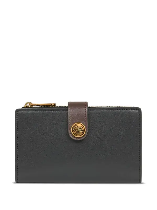 Etro Pegaso-motif Leather Wallet - Black