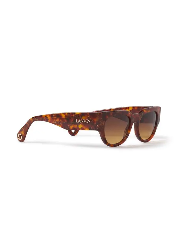 Lanvin Tortoiseshell Geometric Sunglasses - Brown | Editorialist display picture 3