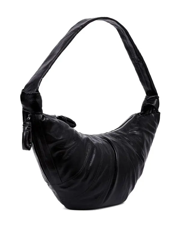 LEMAIRE Large Croissant Bag In Coated Cotton - Black