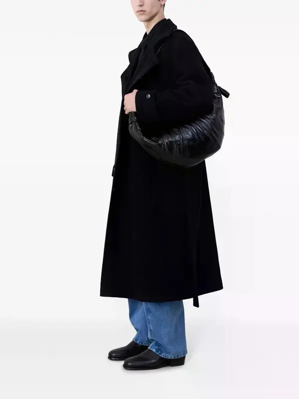 LEMAIRE Large Croissant Bag In Coated Cotton - Black