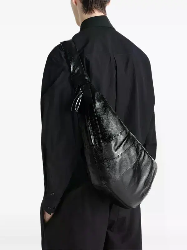 LEMAIRE Large Croissant Bag In Coated Cotton - Black
