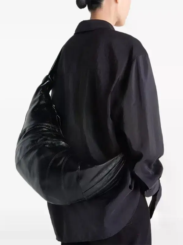 LEMAIRE Large Croissant Bag In Coated Cotton - Black