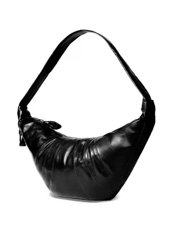 LEMAIRE Large Croissant Bag In Coated Cotton - Black
