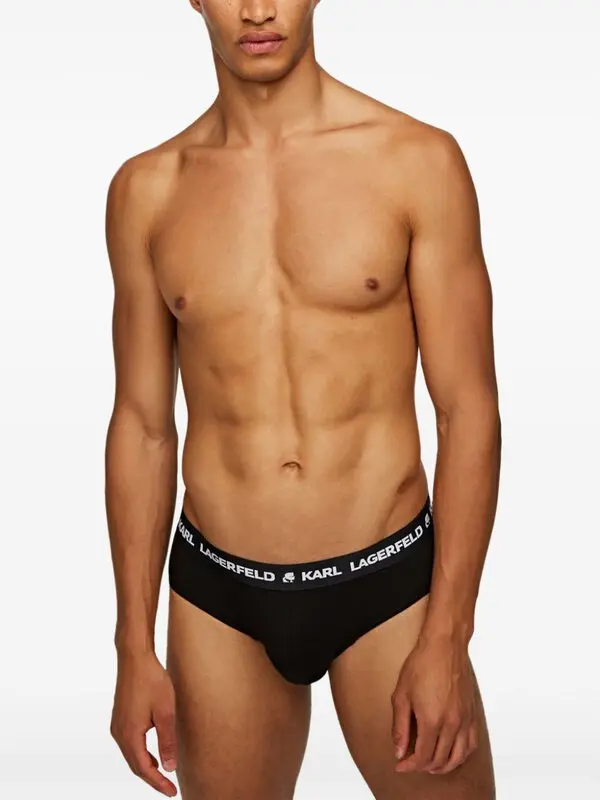 Karl Lagerfeld Logo-waistband Briefs - Black