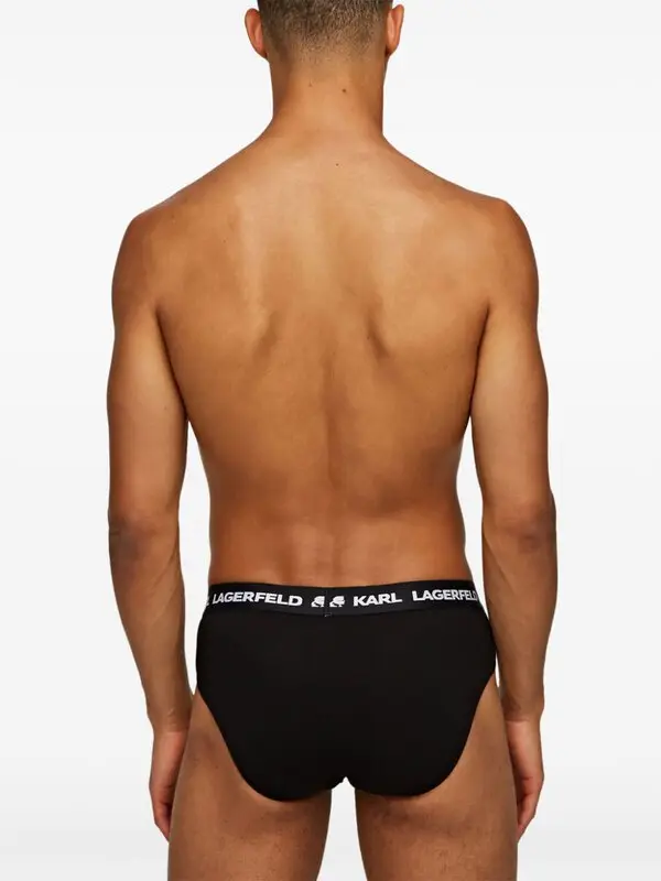 Karl Lagerfeld Logo-waistband Briefs - Black