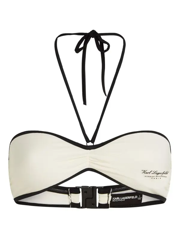 Karl Lagerfeld Hotel Karl Bikini Top - White
