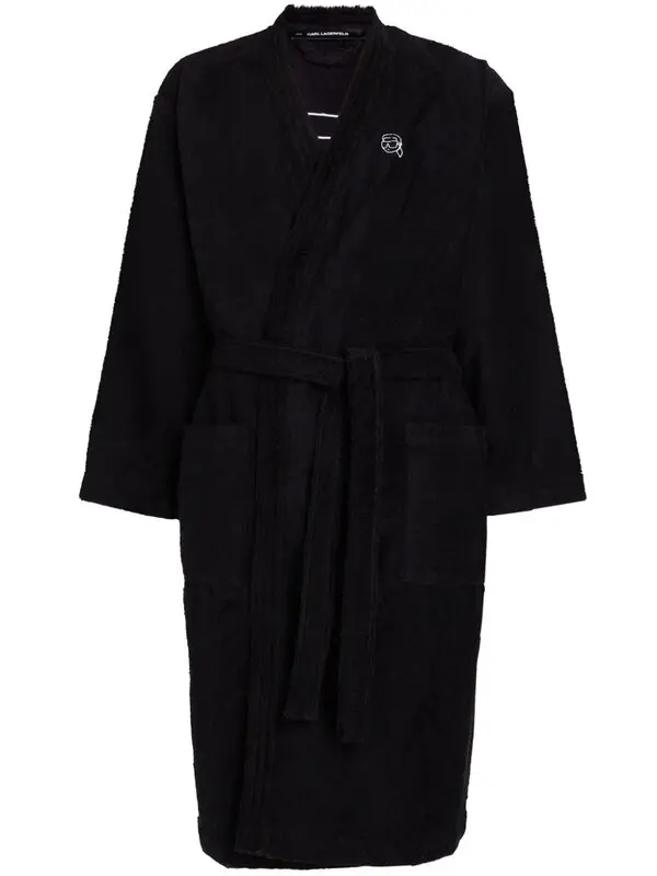 Karl Lagerfeld Ikon Bath Robe - Black
