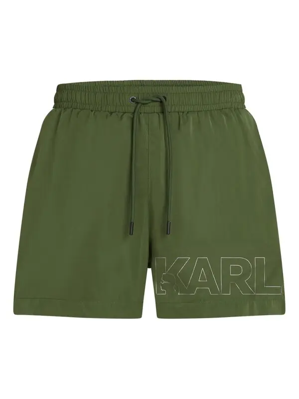 Karl Lagerfeld Logo-print Swim Shorts - Green