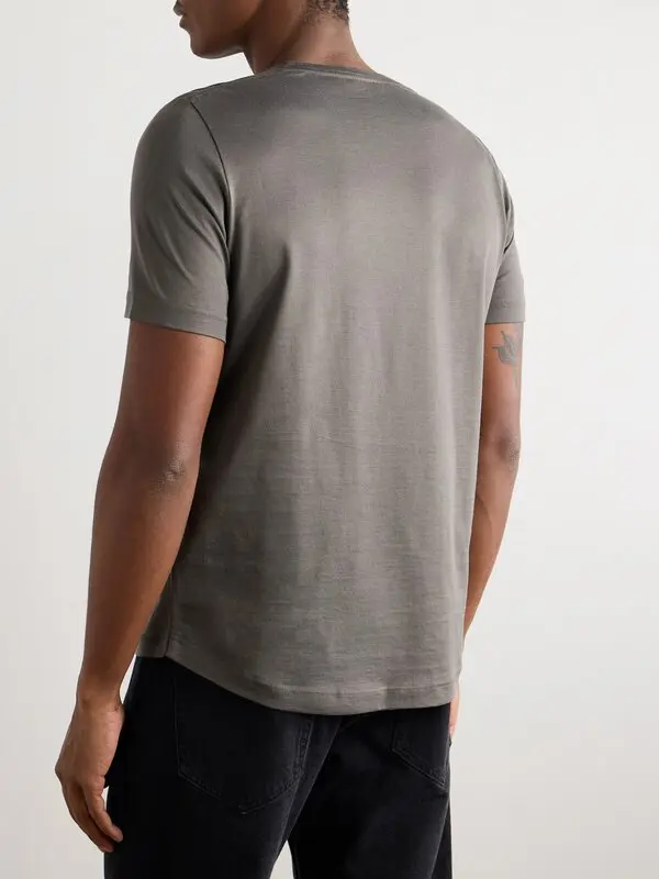 Loro Piana Silk And Cotton-blend T-shirt - Gray