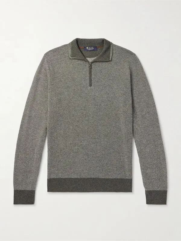 Loro Piana Roadster Cashmere Half-zip Sweater - Gray