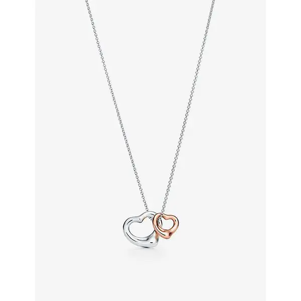 Tiffany & Co. Elsa Peretti Open Heart Pendant Necklace - Silver Rose Gold