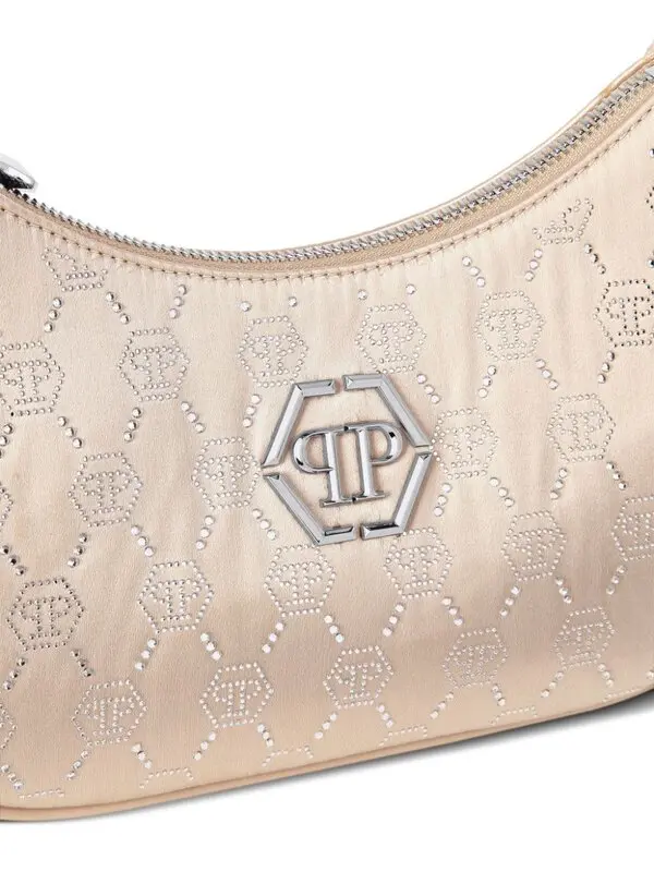 Philipp Plein Rhinestone-embellished Monogram Shoulder Bag - Neutrals