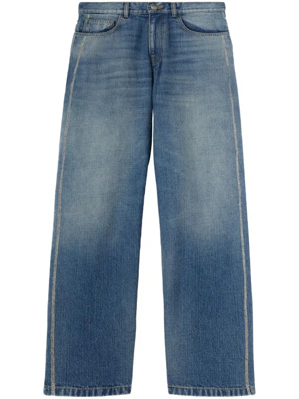 Palm Angels Curved Logo Loose-fit Jeans