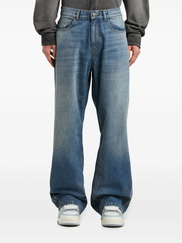 Palm Angels Curved Logo Loose-fit Jeans