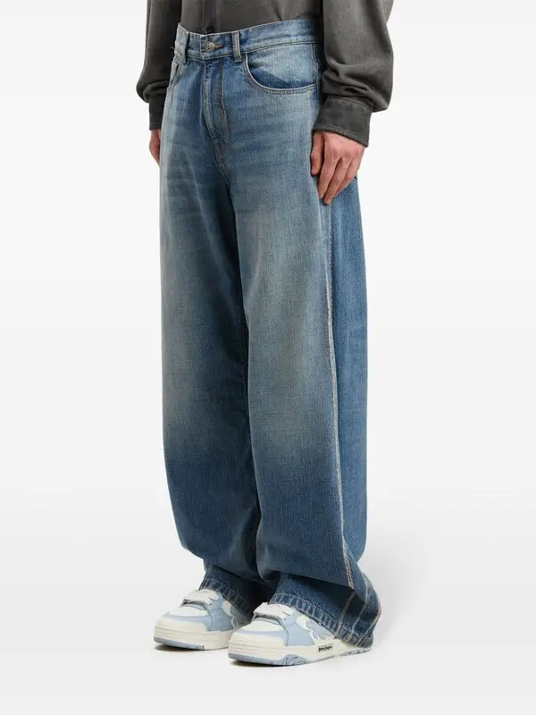 Palm Angels Curved Logo Loose-fit Jeans