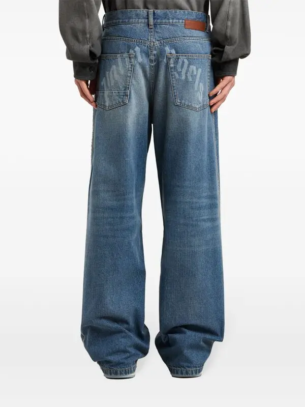 Palm Angels Curved Logo Loose-fit Jeans