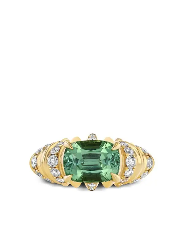 Lizzie Mandler 18kt Yellow Emerald And Diamond Ring - Gold