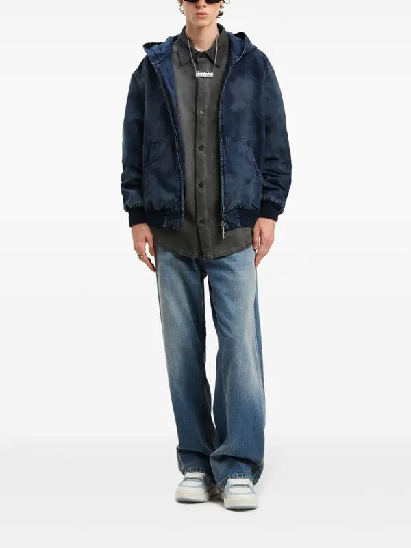Palm Angels Curved-logo Zip-up Hoodie