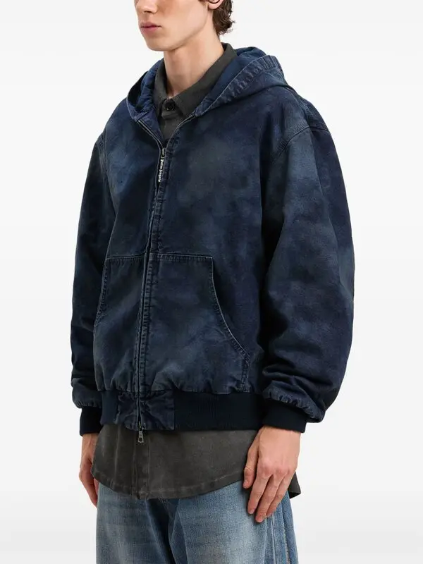 Palm Angels Curved-logo Zip-up Hoodie