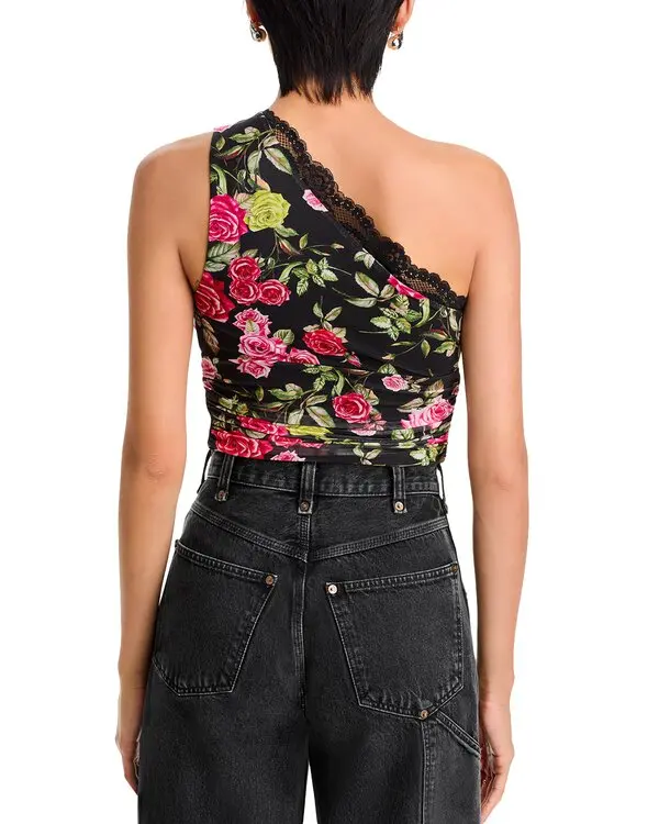 AFRM Delany Floral Print Mesh Top
