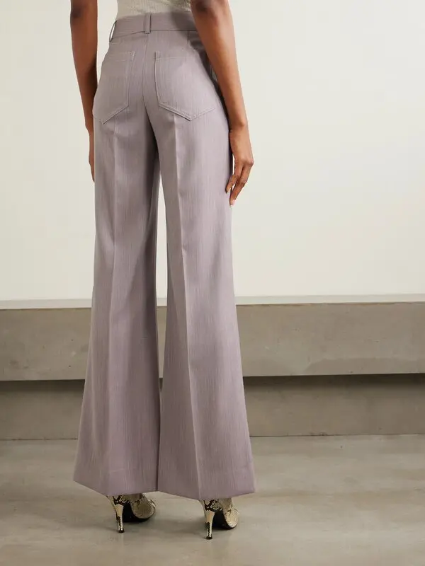 Victoria Beckham Alina Textured-wool Wide-leg Trousers