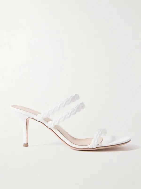 GIANVITO ROSSI Kai 75 Leather Mules - White