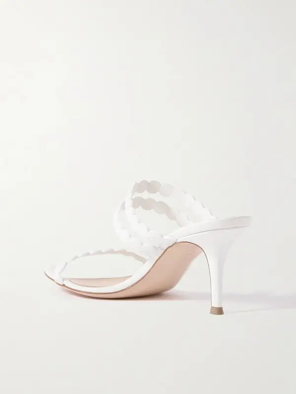 GIANVITO ROSSI Kai 75 Leather Mules - White