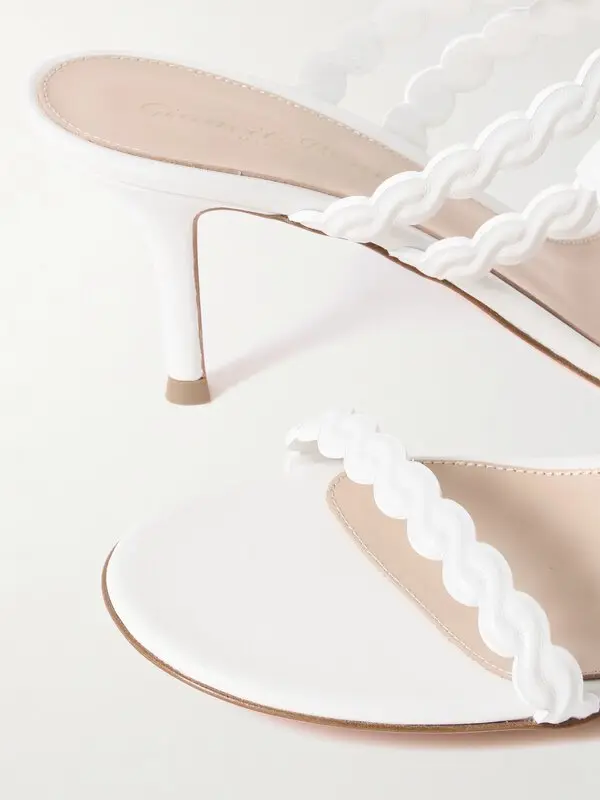 GIANVITO ROSSI Kai 75 Leather Mules - White