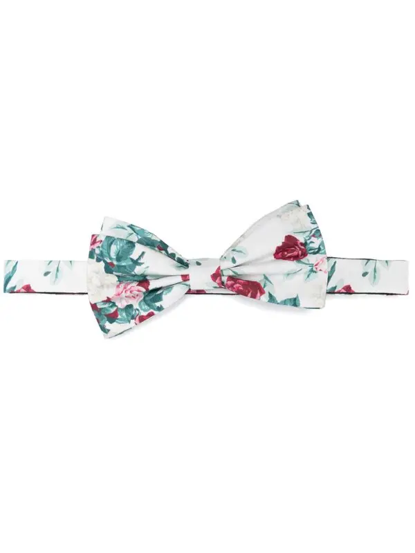 FURSAC Floral-print Bow Tie - White