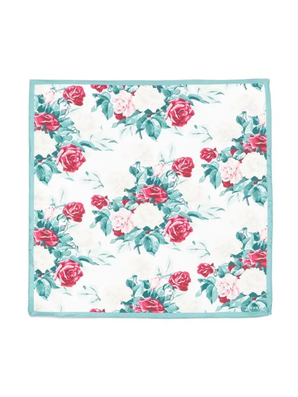 FURSAC Floral-print Pocket Square - White