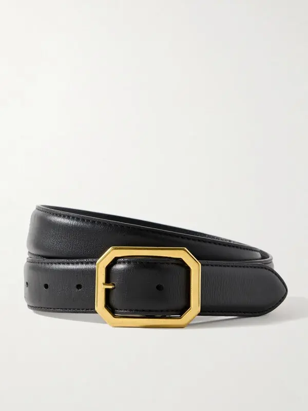 NILI LOTAN Anais Leather Belt - Black