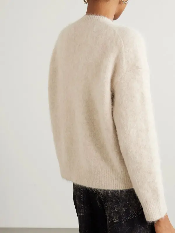 ANINE BING Bobbie Brushed Alpaca-blend Cardigan
