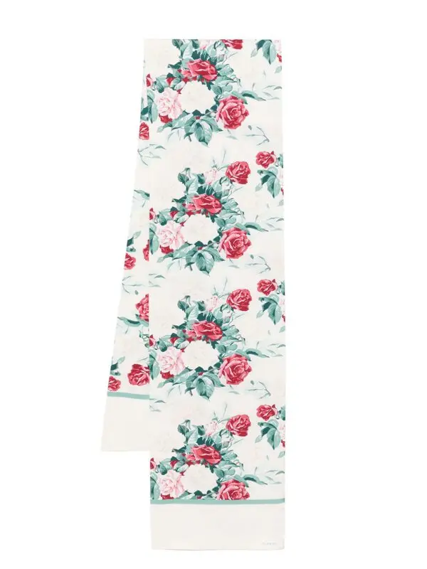 FURSAC Floral-print Scarf - White
