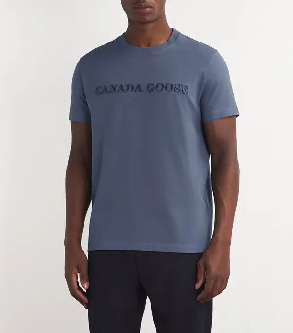 Canada Goose Cotton Embroidered Emerson T-shirt - Blue