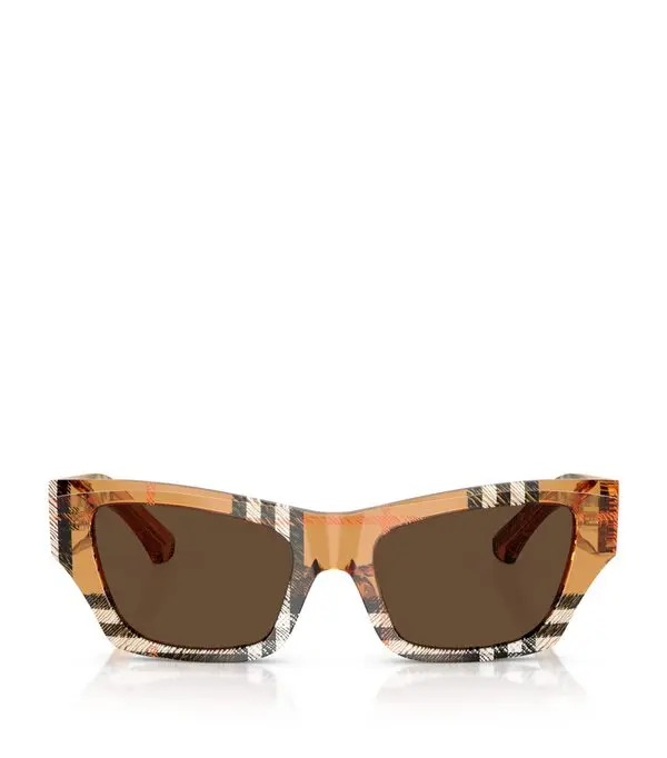 Burberry Acetate Cat Eye Square Sunglasses - Brown