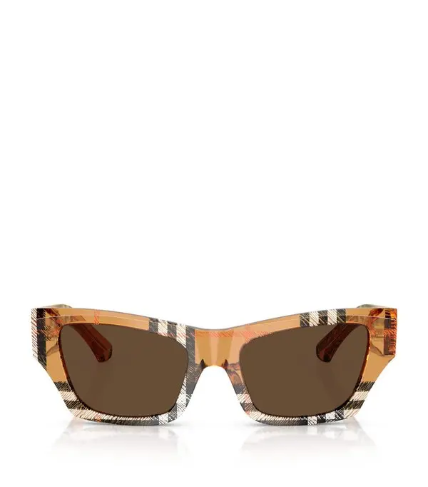 Burberry Acetate Square Cat Eye Sunglasses - Brown