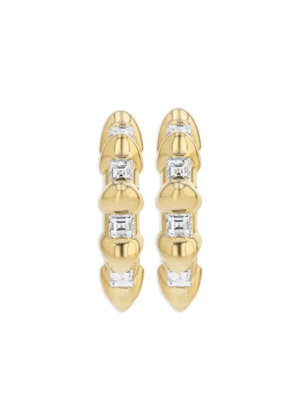 Lizzie Mandler 18kt Yellow Diamond Bubble Hoop Earrings - Gold
