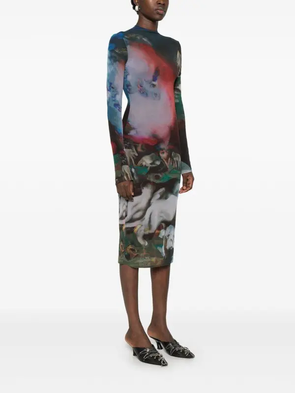 MUGLER X Ambera Wellmann Impossession Midi Dress - Blue