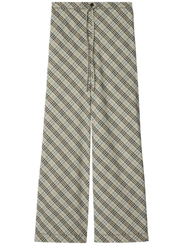 Burberry Checked Trousers - Neutrals