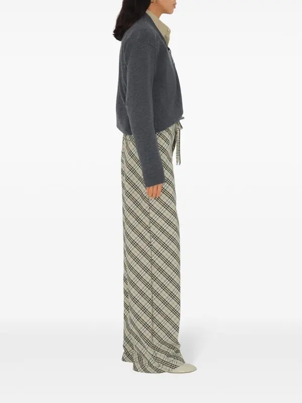 Burberry Checked Trousers - Neutrals
