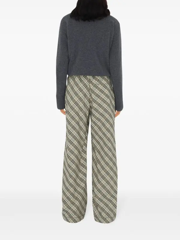 Burberry Checked Trousers - Neutrals