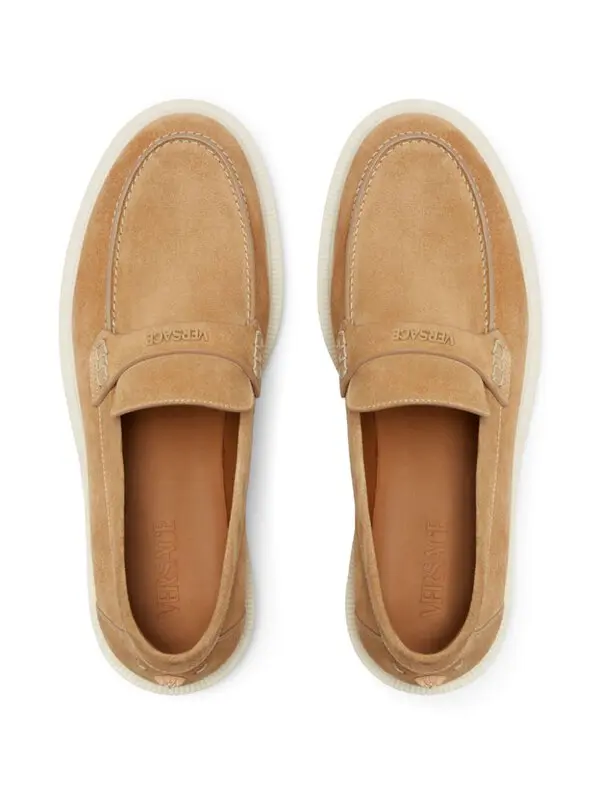 Versace Giuliano Suede Loafers - Neutrals