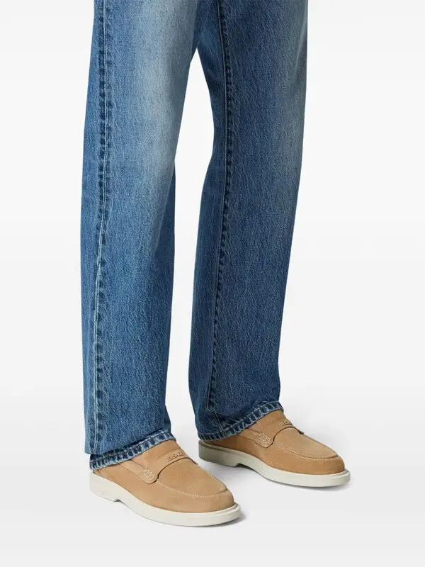 Versace Giuliano Suede Loafers - Neutrals