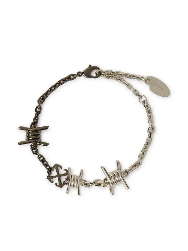 Off-White Barbed Wire Chain Bracelet - Silver